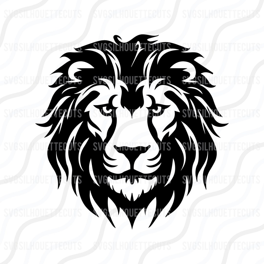 Lion Face SVG, Lion Head Svg, Lion Silhouette SVG Cut Table Design,svg ...