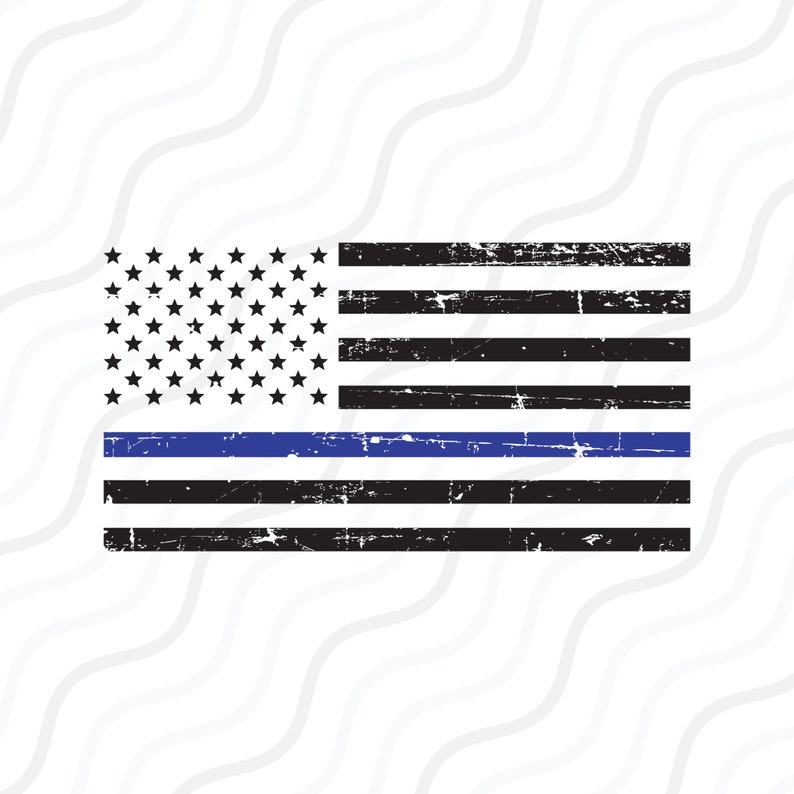 Thin Blue Line Flag SVG Police Svg Distressed Flag SVG Cut | Etsy
