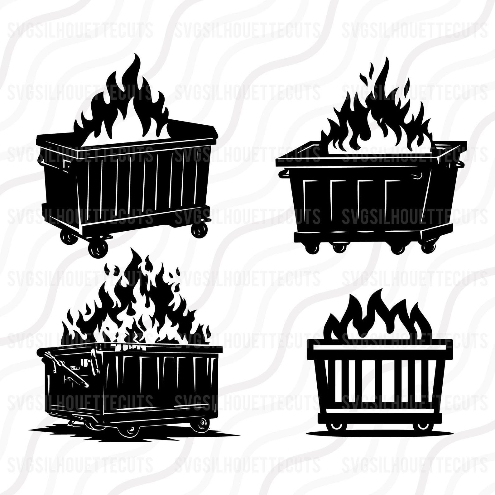Dumpster Fire Bundle Svg, Dumpster Fire SVG, Garbage SVG Cut Table ...