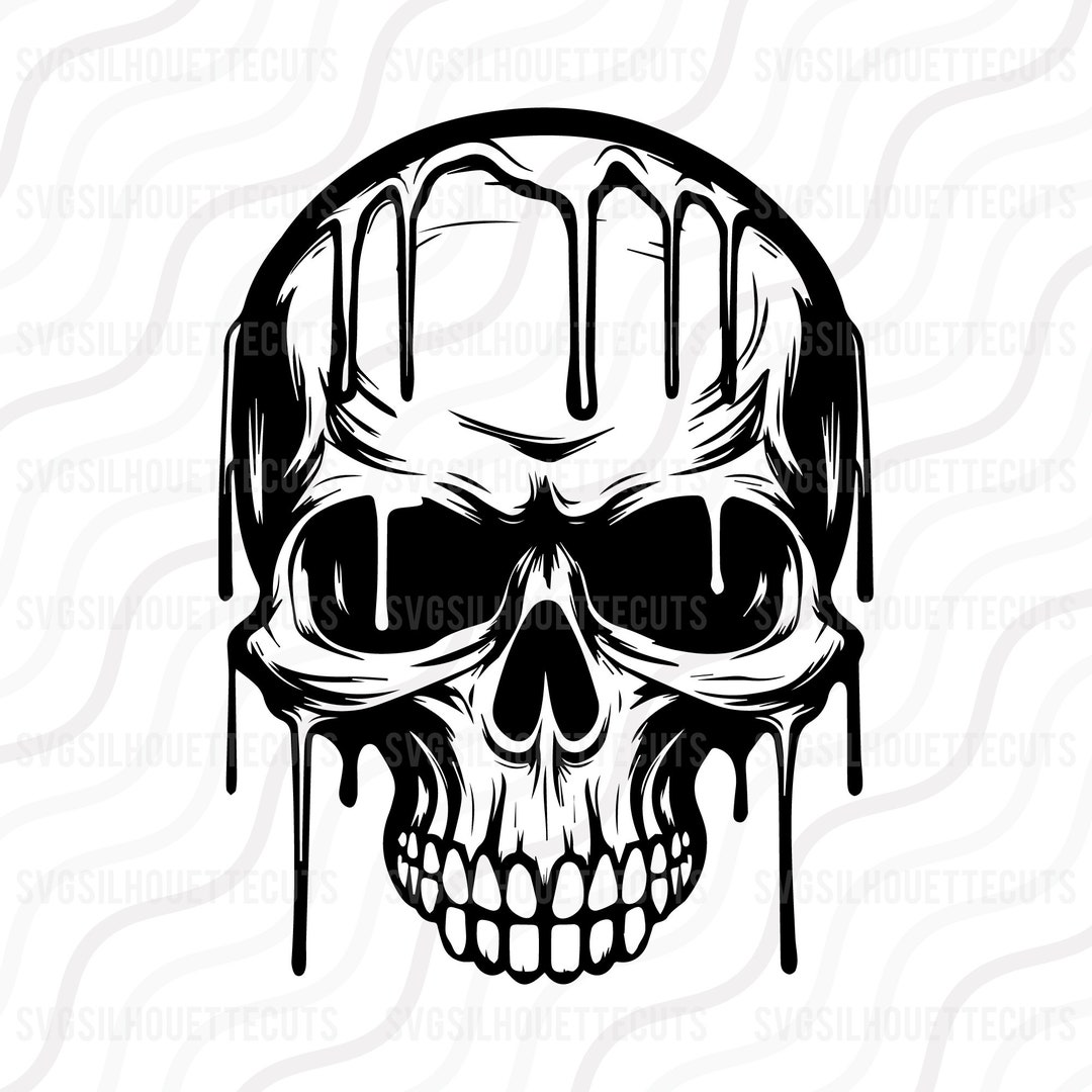 Dripping Skull SVG, Skull Svg, Skeleton SVG Cut Table Design,svg,dxf ...