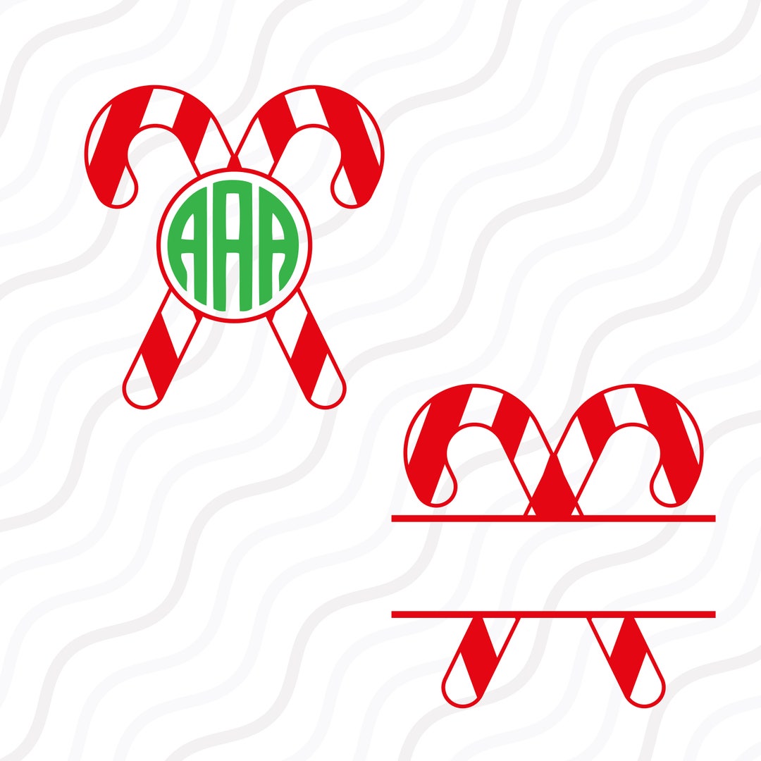 Candy Cane Svg,candy Christmas Svg, Christmas Monogram SVG Cut Table ...