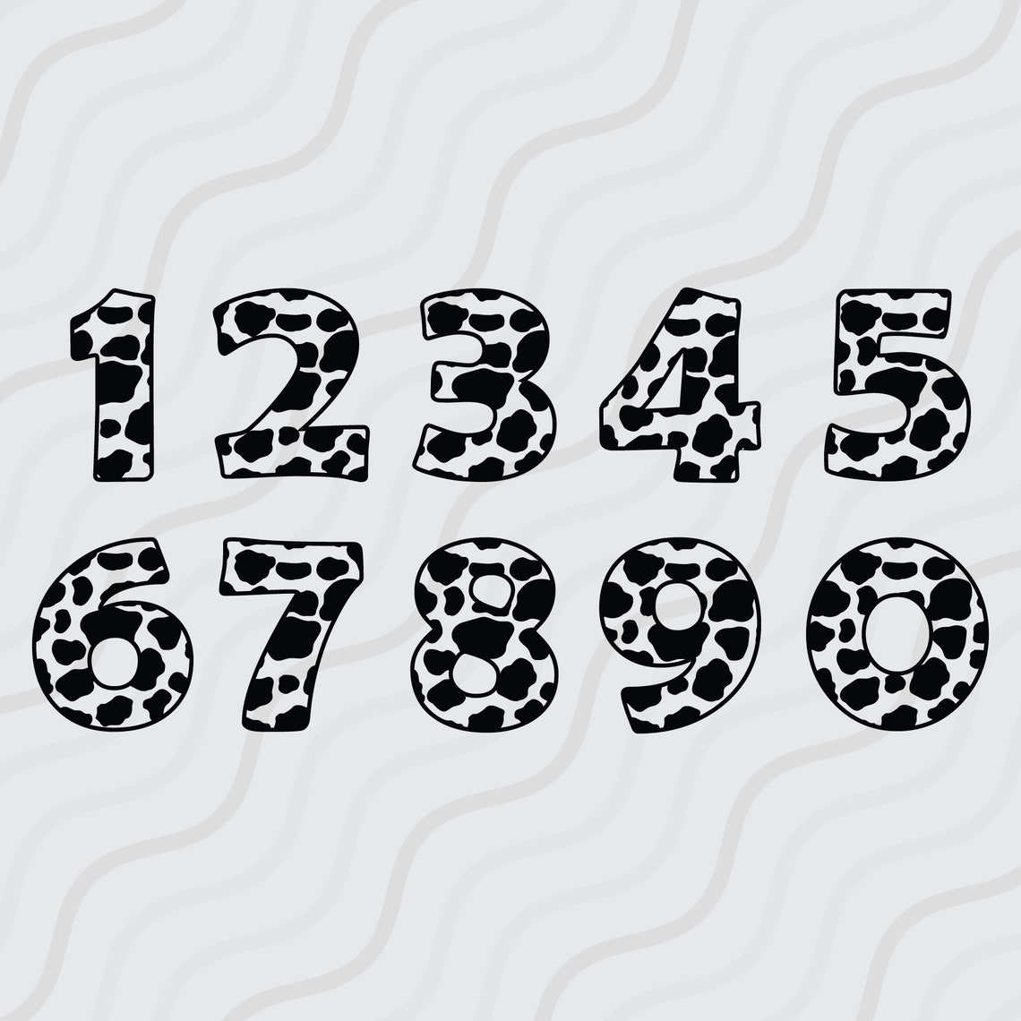 Cow Numbers SVG Cow Spot SVG Cow Birthday Numbers SVG Cut | Etsy