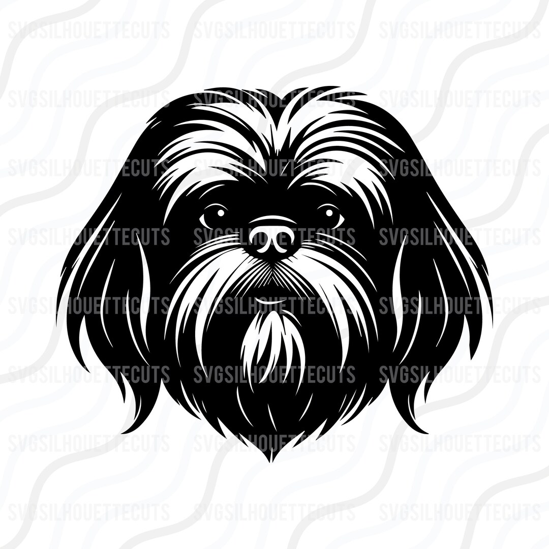 Chih Tzu Dog, Dog Svg, Chih Tzu Head Silhouette SVG Cut Table Design ...