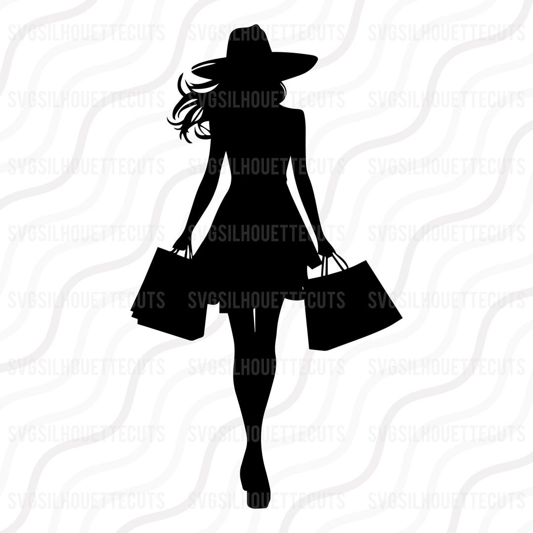 Shopping Woman SVG, Shopping Girl Svg, Fashion SVG Cut Table Design,svg ...
