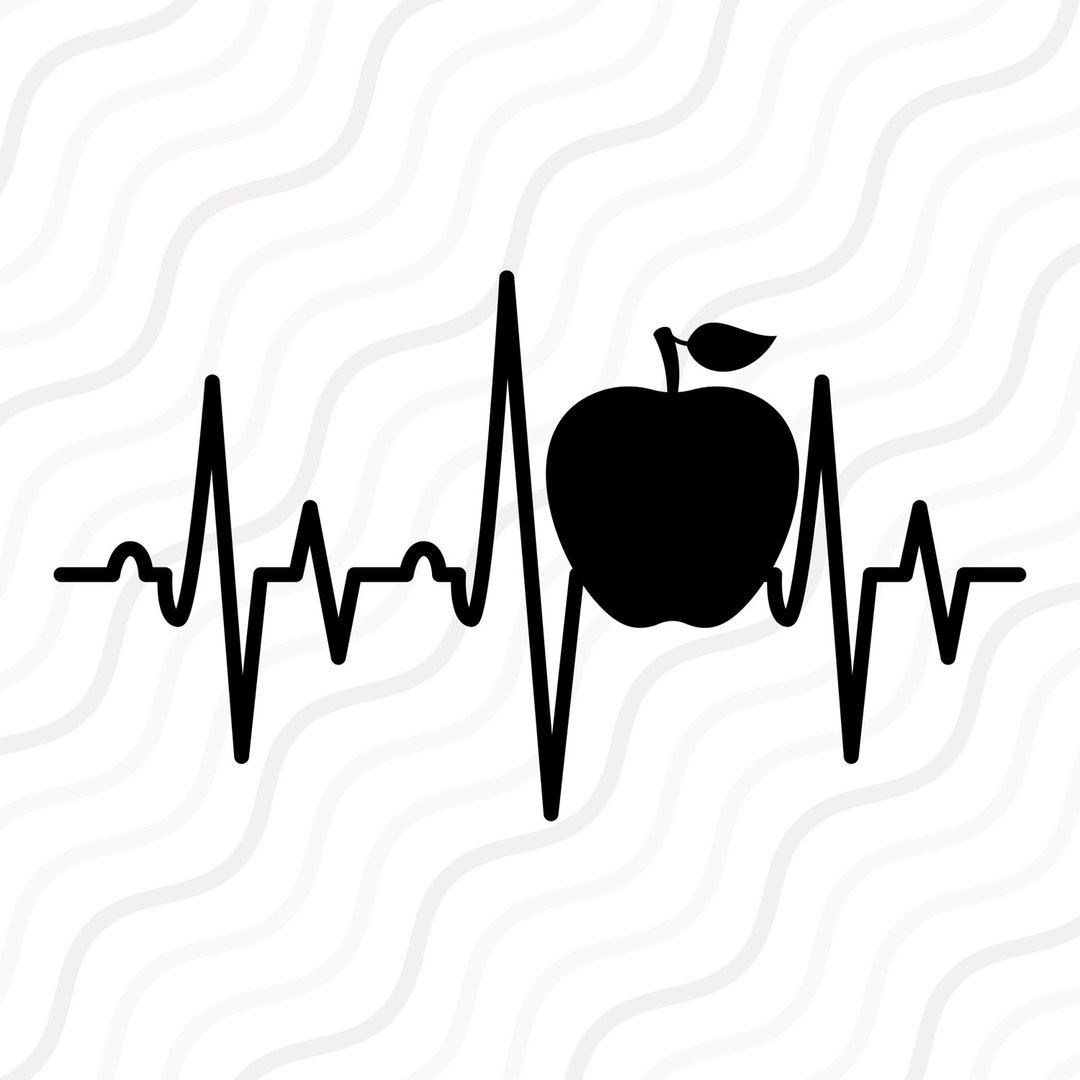 Apple Heartbeat SVG, Heartbeat SVG, Apple Svg, Teacher SVG Cut Table ...