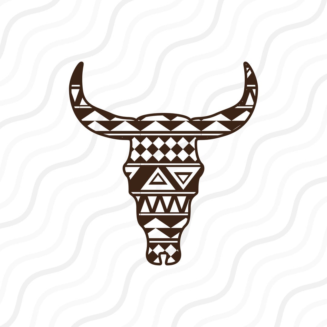 Aztec Bull Skull SVG, Bull Skull SVG, Cow Skull SVG Cut Table Design ...