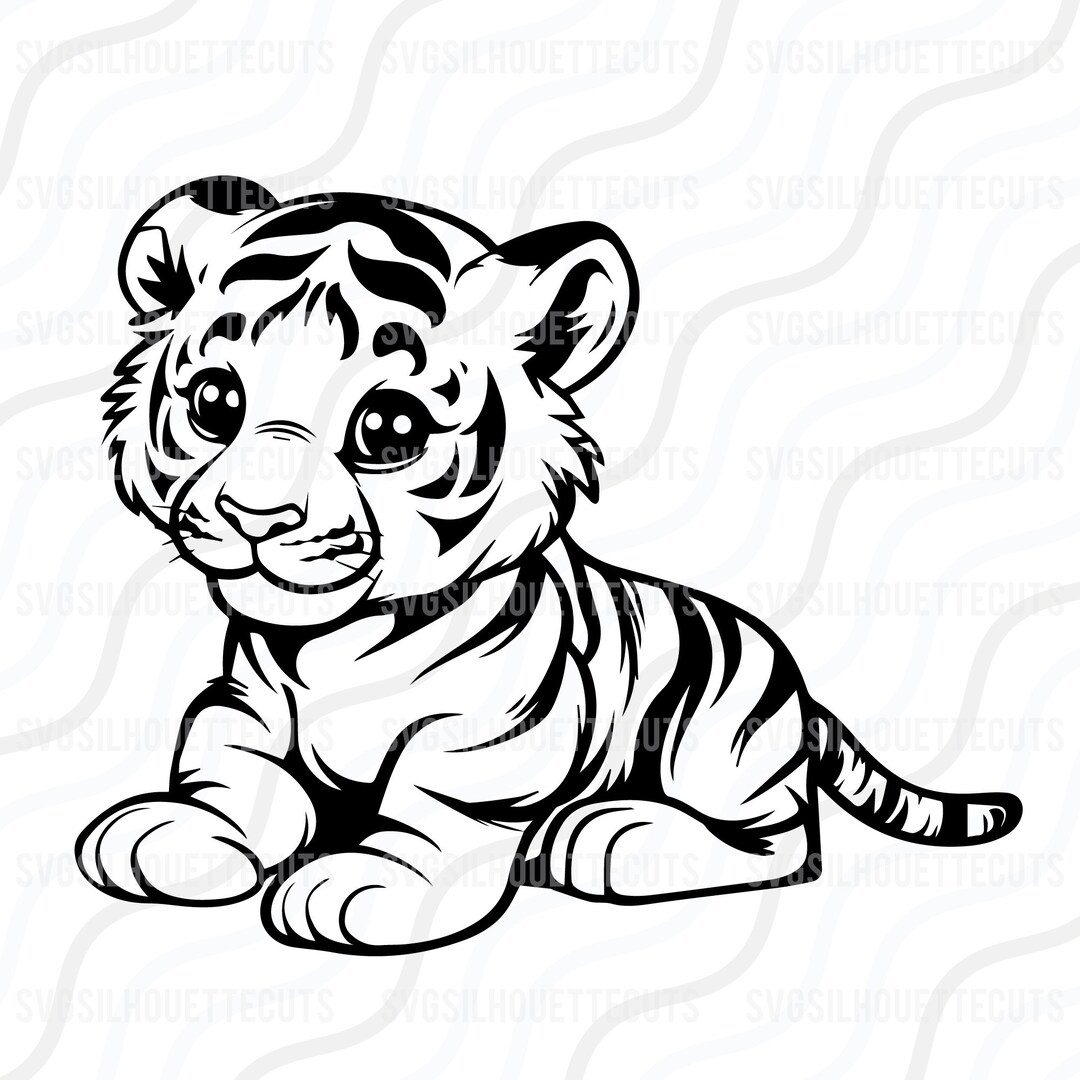 Cute Baby Tiger SVG, Baby Tiger SVG, Tiger SVG Cut Table Design,svg,dxf ...