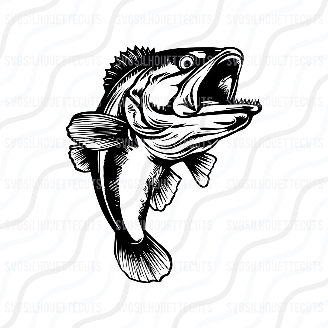 Bass Fishing SVG Bass Fish SVG Fishing SVG Cut Table - Etsy