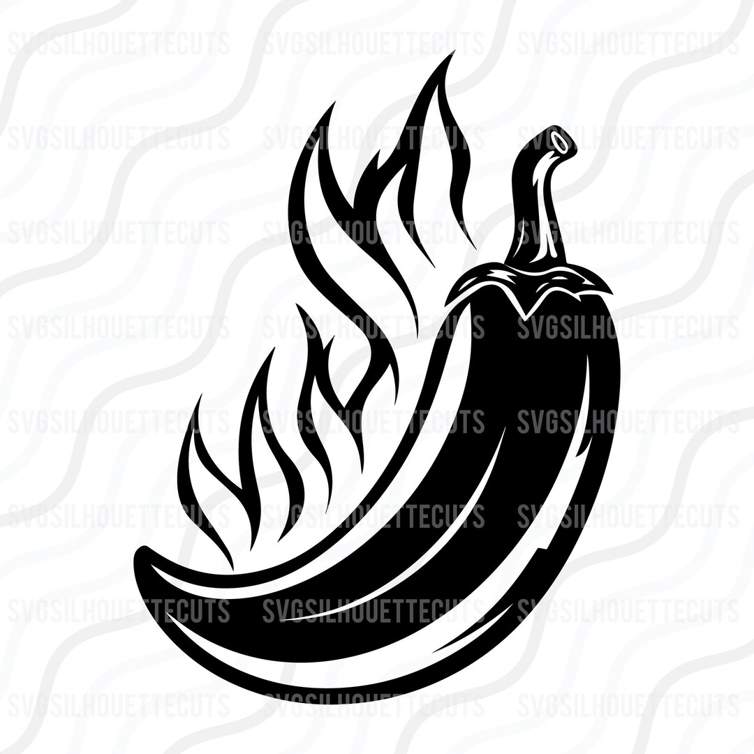 Chili Pepper in Fire SVG, Chili SVG, Mexican Culture SVG Cut Table ...
