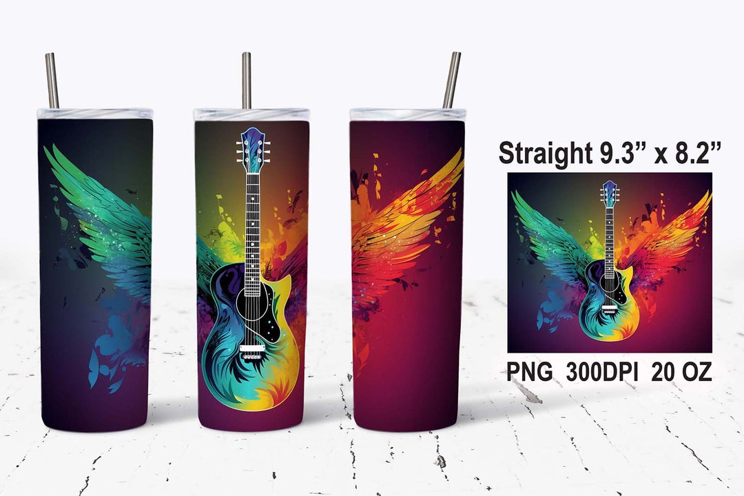 Colorful Guitar Sublimation Tumbler Designs 9.3 X 8.2 - Etsy