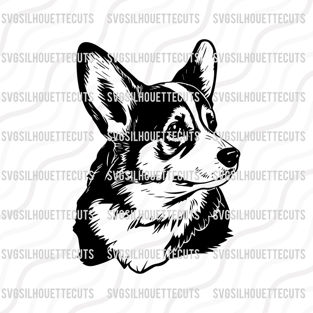 Corgi Dog Dog Svg Corgi Head Silhouette SVG Cut Table - Etsy