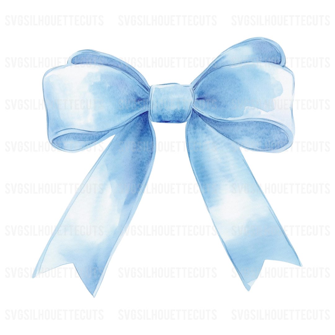 Beautiful Pastel Blue Coquette Bow Sublimation Designs Downloads ...