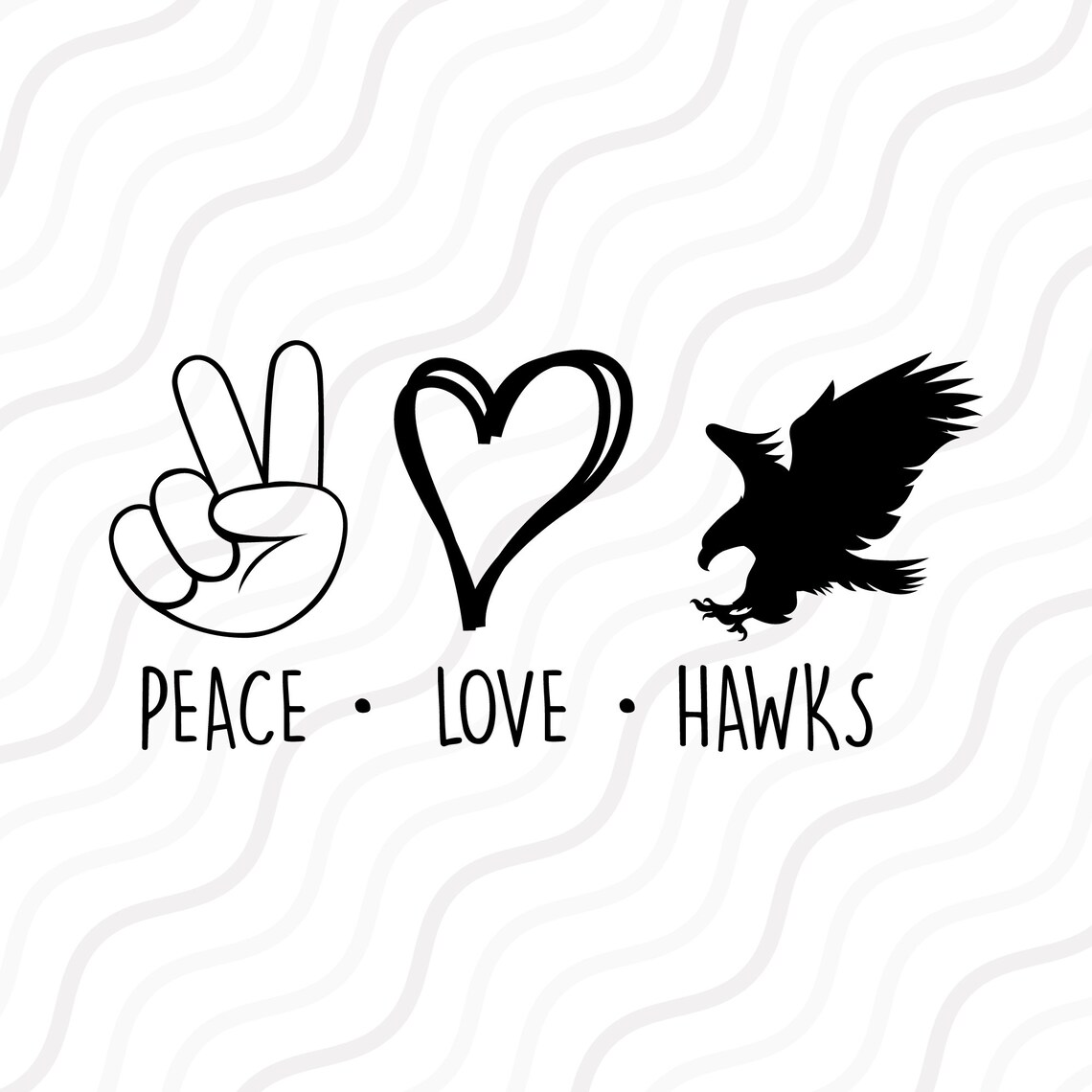 Peace Love Hawks SVG Hawks SVG Eagle SVG Cut Table - Etsy