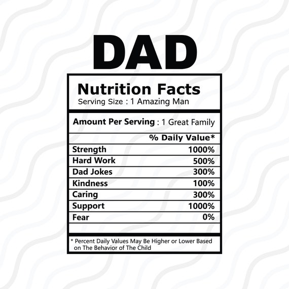 Dad Nutrition Facts SVG Dad Svg Nutrition Facts SVG Cut - Etsy