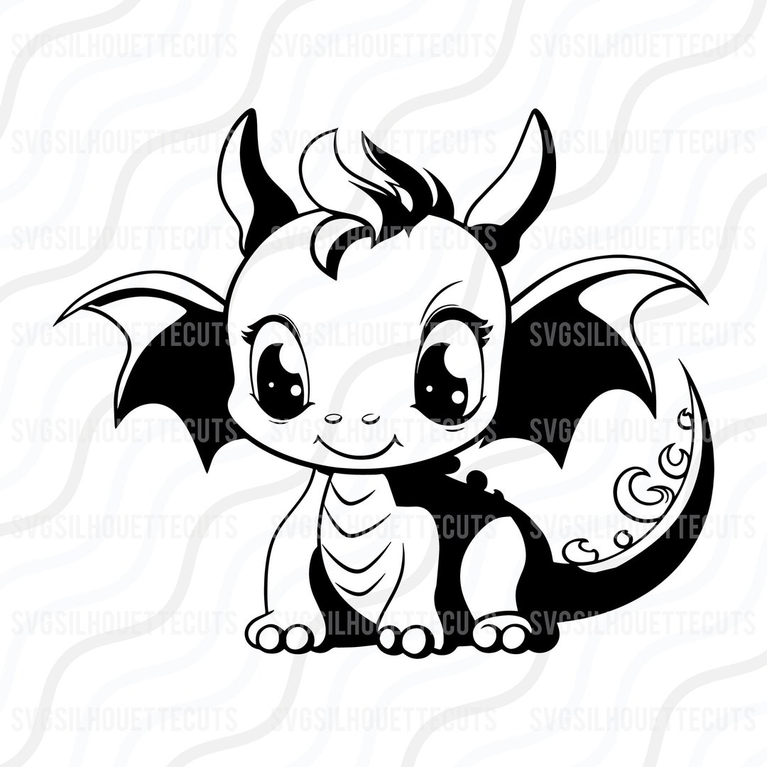 Cute Baby Dragon SVG, Dragon SVG, Baby Animal SVG Cut Table Design,svg ...