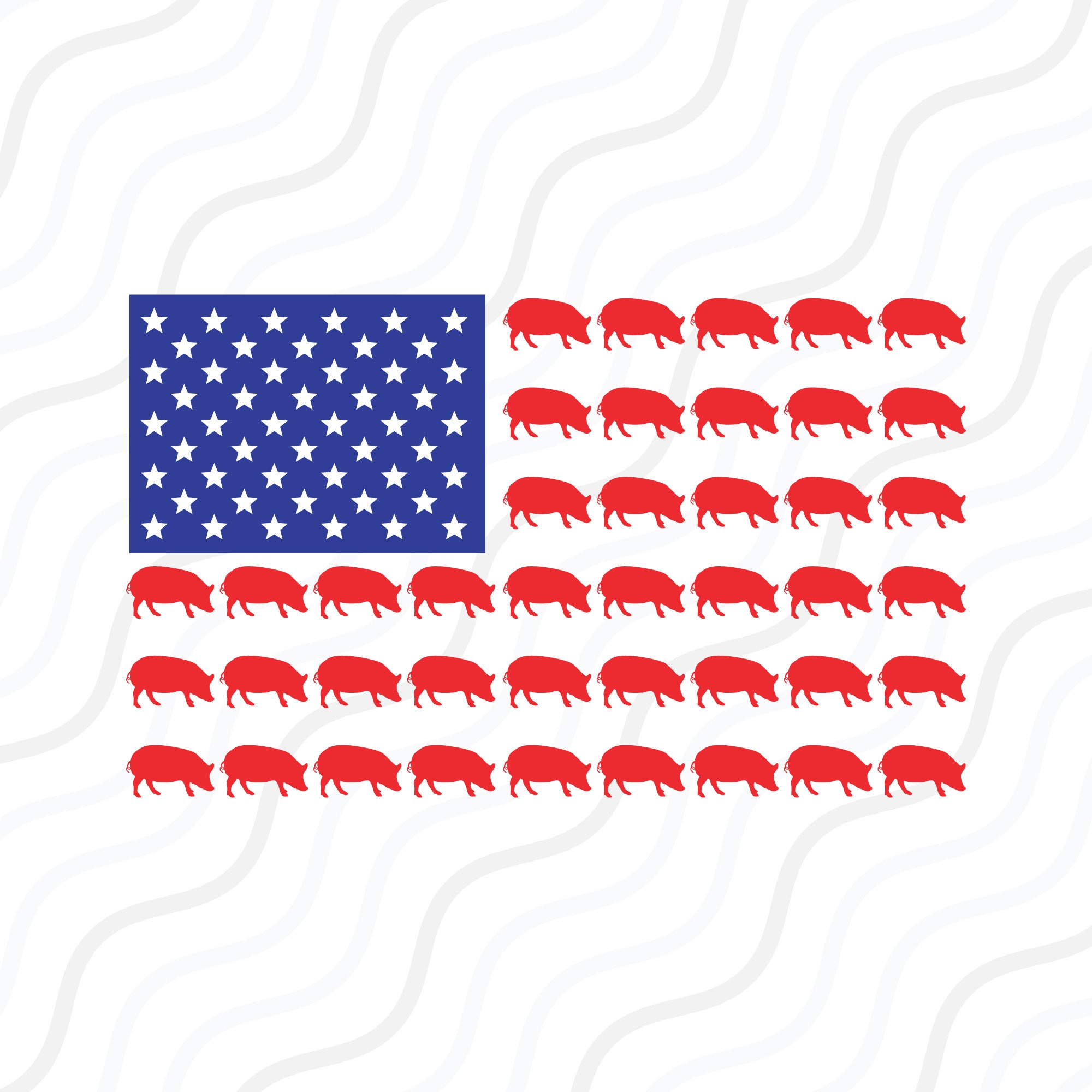 Pig Flag SVG Pig Svg American Flag 4 of July SVG Cut Table | Etsy