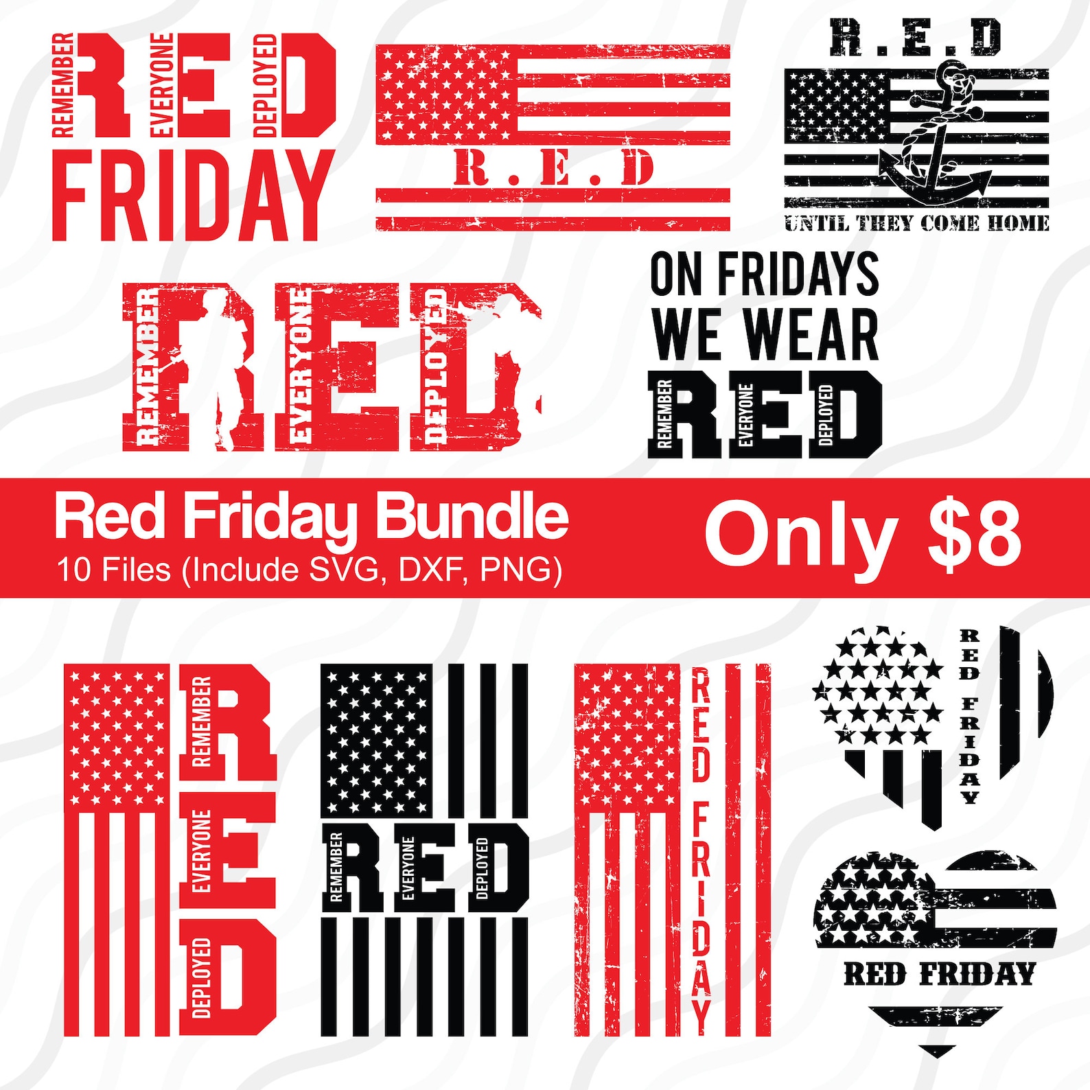 Red Friday SVG Bundle: Remember Everyone Deployed (digital Download) - Etsy