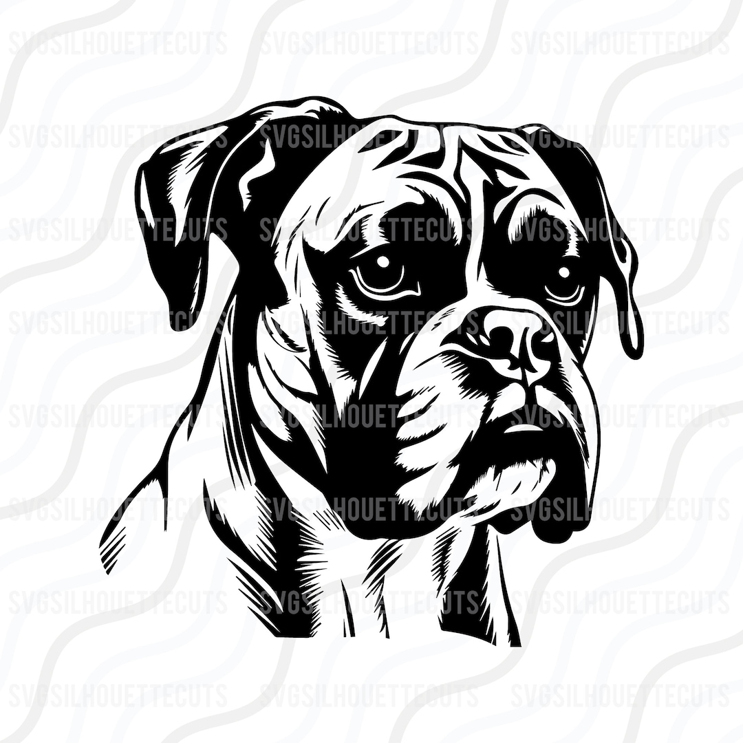 Boxer Dog SVG, Dog Svg, Boxer Silhouette SVG Cut Table Design, Svg, Dxf ...