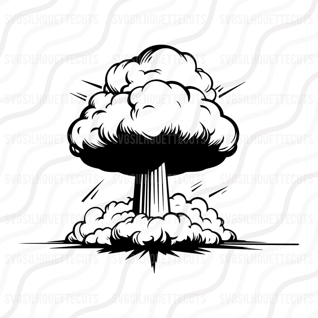 Mushroom Cloud Atomic Bomb SVG, Explosion SVG, Bomb SVG Cut Table ...