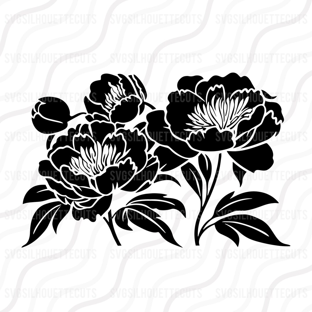 Peonies Flower SVG, Peony SVG, Wedding Flowers SVG Cut Table Design,svg ...