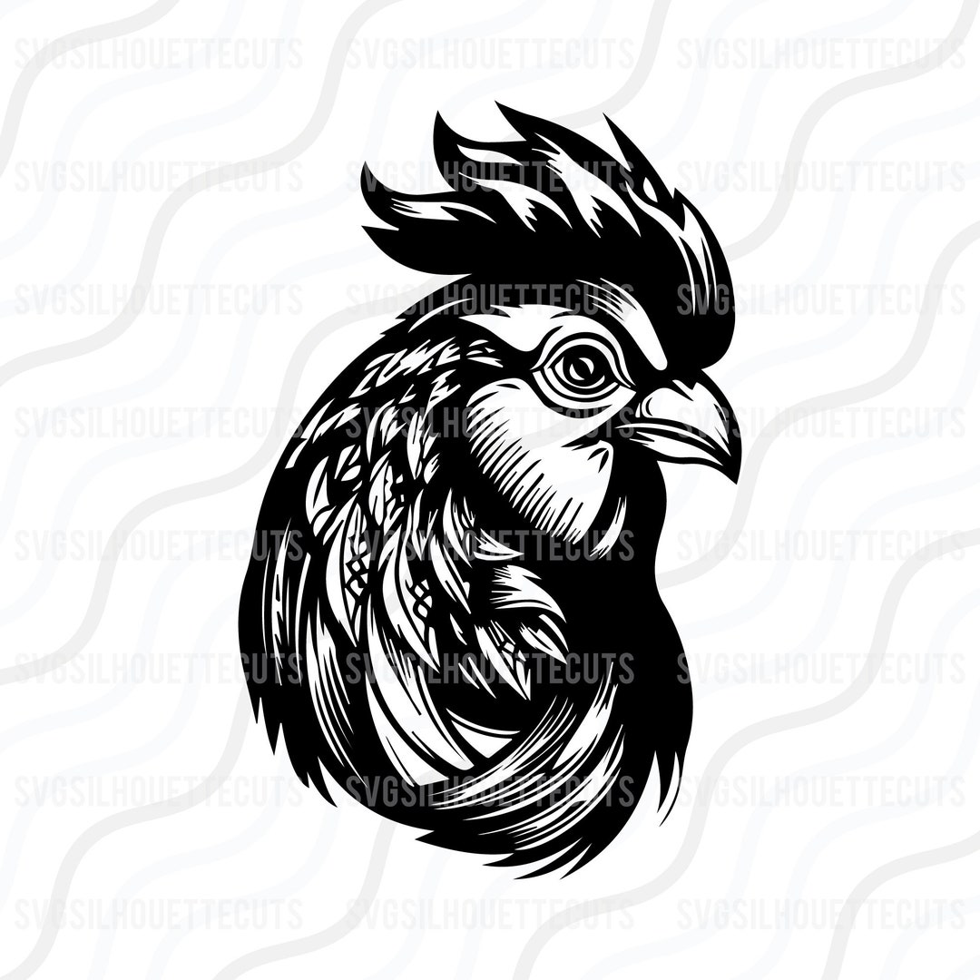Rooster Head SVG, Chicken Svg, Rooster Silhouette SVG Cut Table Design ...