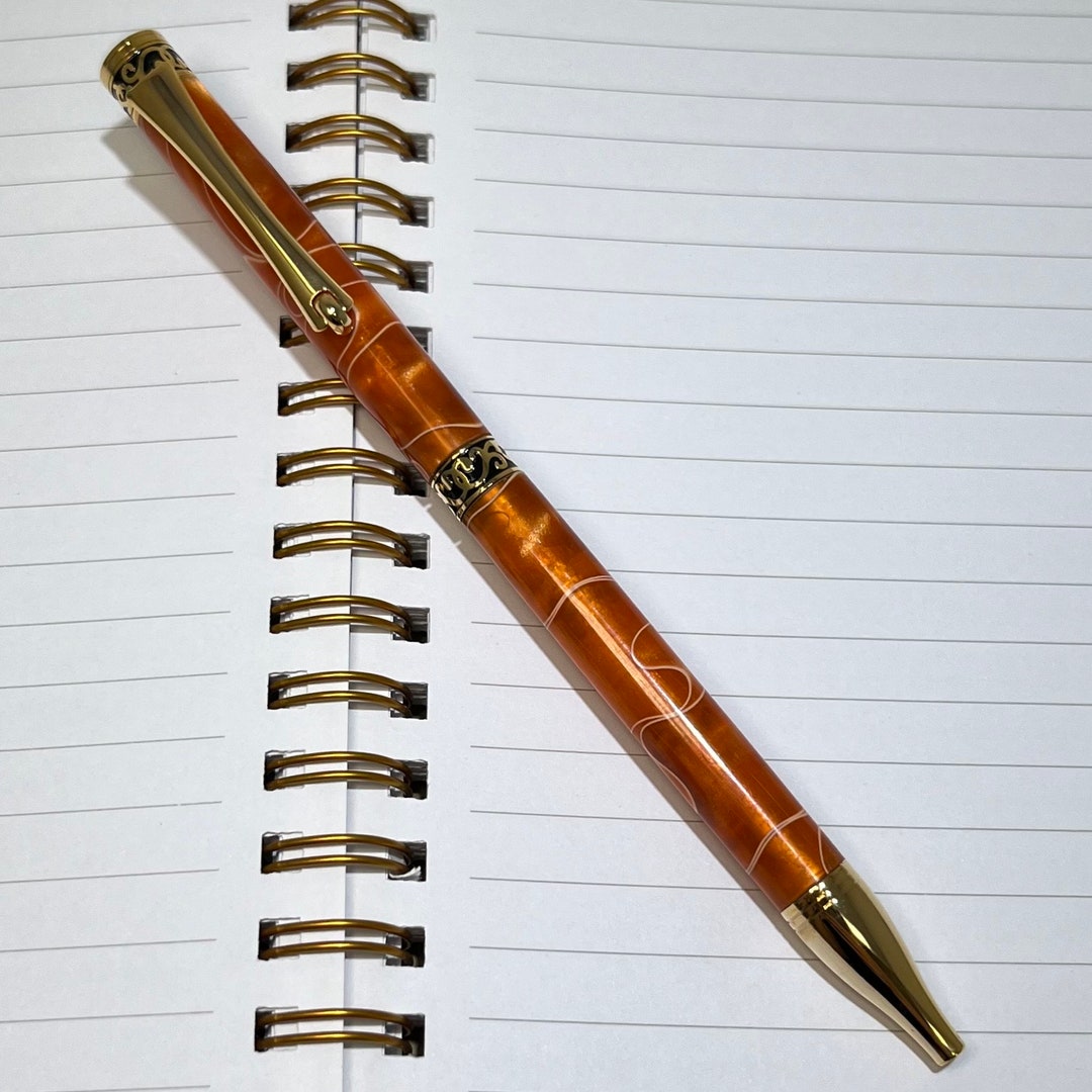 The Glen Echo Pen - Copper With White Ribbon Acrylic on 24k Gold ...