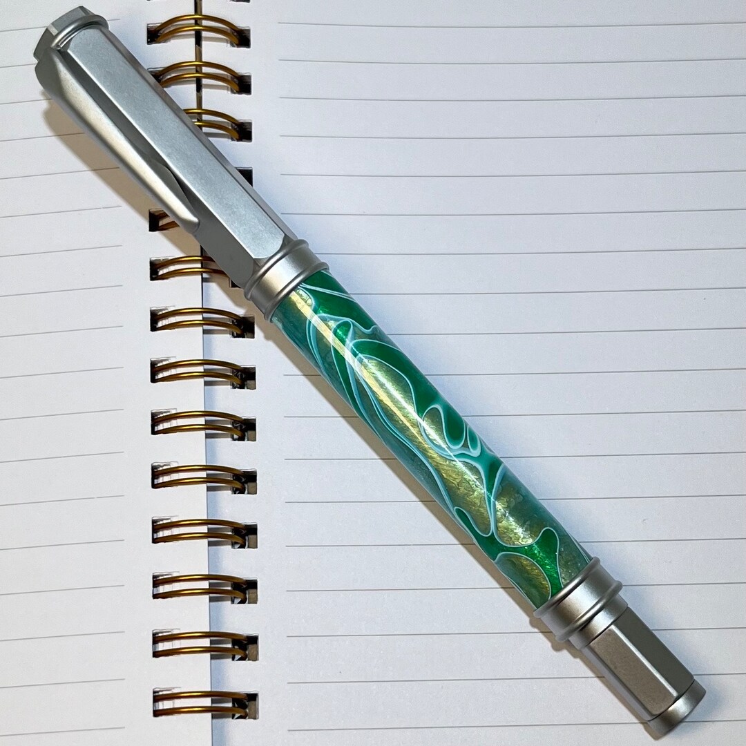 The Glacier Pen - Sea Foam Acrylic on Satin - Handcrafted in the USA - Etsy
