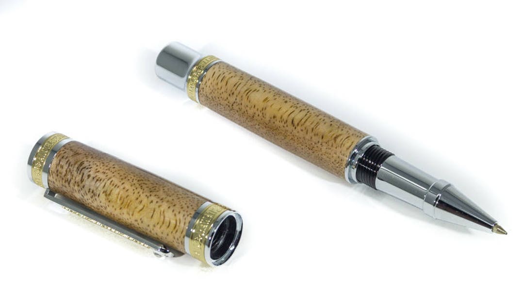 The Hawaiʻi Volcanoes Pen - Mango Wood on Chrome and 24k Gold ...