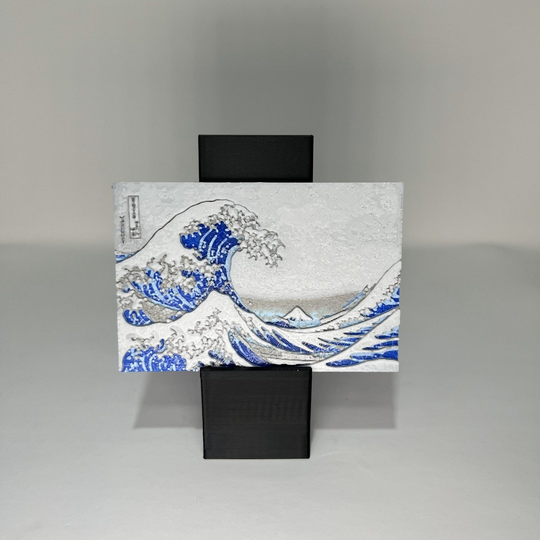 The Great Wave off Kanagawa 3D Mini Desk Art With Easel - Free Shipping ...