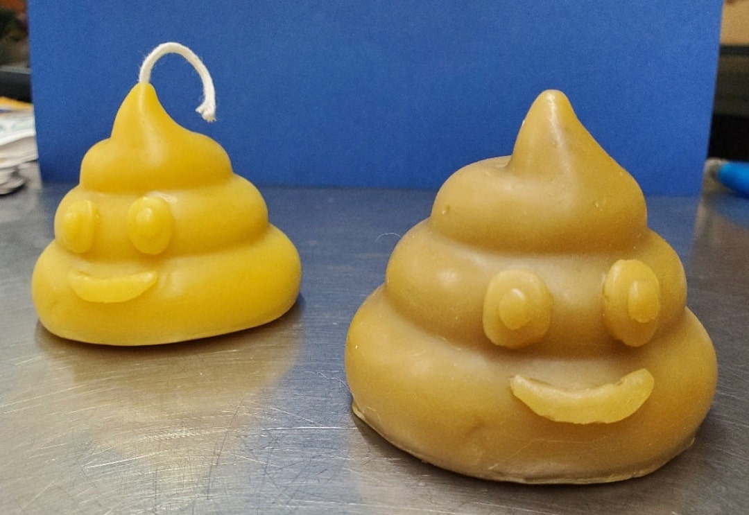 Pure Beeswax Poop Candle, 100% Beeswax, Handmade, Emoji Poop Candle ...