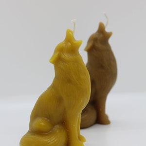 Pure Beeswax Howling Wolf Candle, 100% Beeswax, Handmade - Etsy