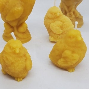 Pure Beeswax Chicken Candle, Rooster, Hen & Chick Candles, 100% Beeswax ...