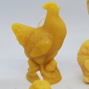 Pure Beeswax Chicken Candle, Rooster, Hen & Chick Candles, 100% Beeswax ...