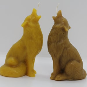 Pure Beeswax Howling Wolf Candle, 100% Beeswax, Handmade - Etsy