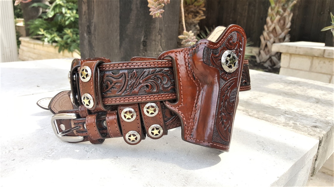Hand Tooled Custom Duty Rig Trophy/trouser Belt - Etsy