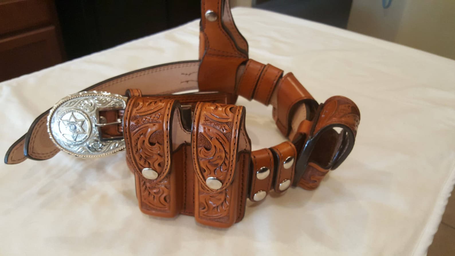 Hand Tooled Custom Duty Rig Trophy/trouser Belt - Etsy
