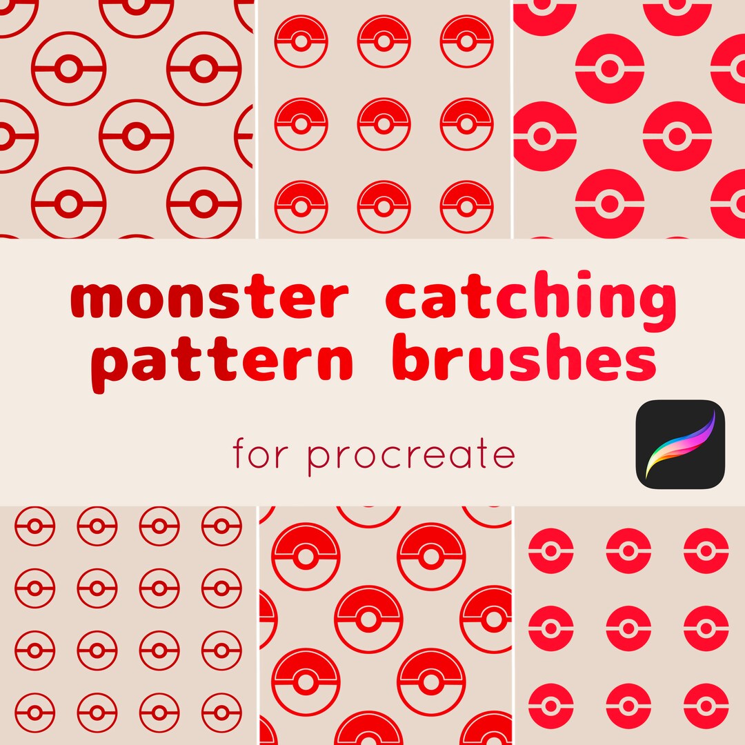 6 Monster Catching Pattern Brushes for Procreate + Procreate Dreams - Etsy