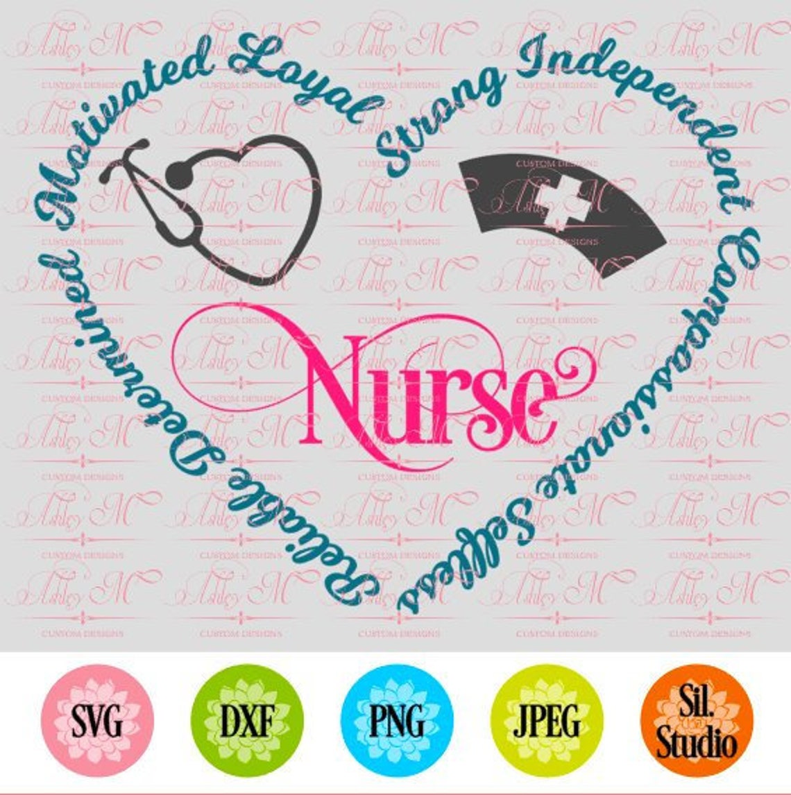 Nurse Heart Monogram SVG Svg RN Svg Quote SVG - Etsy