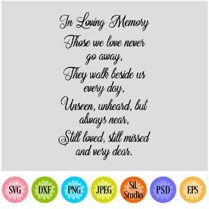 In Loving Memory of - Christian Svg - Scripture SVG - Bible Svg - Quote ...
