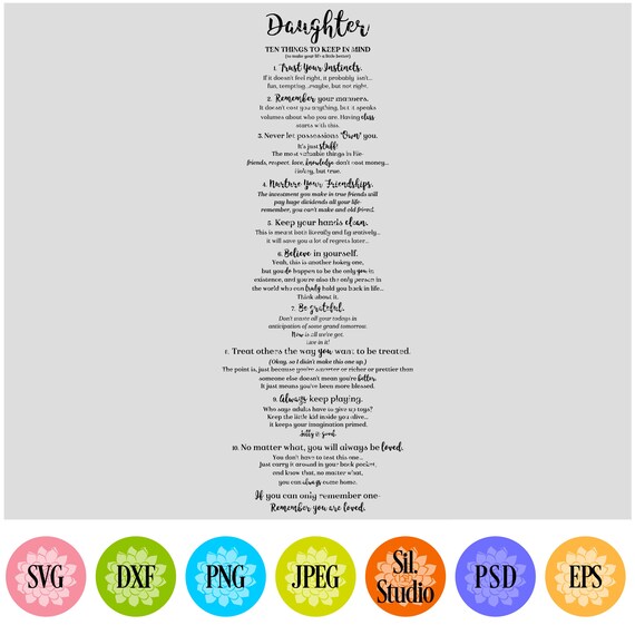 Daughter Poem SVG Christian Svg Quote SVG Inspirational | Etsy