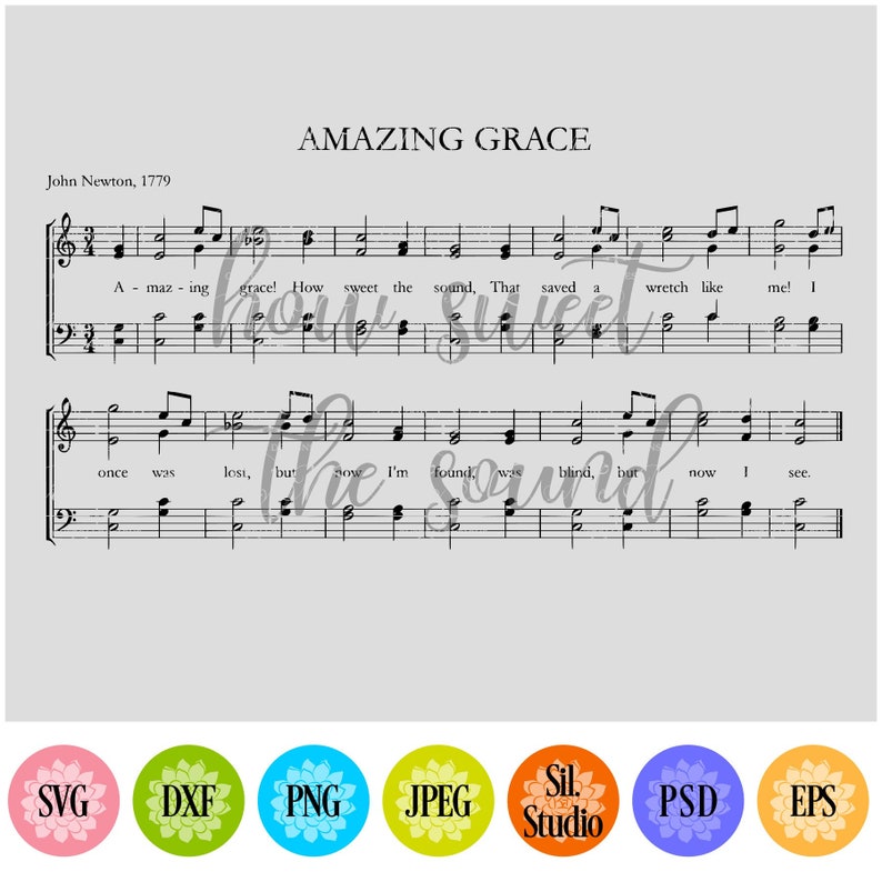 Amazing Grace Hymn SVG - Christian Svg - Scripture SVG - Bible Svg ...