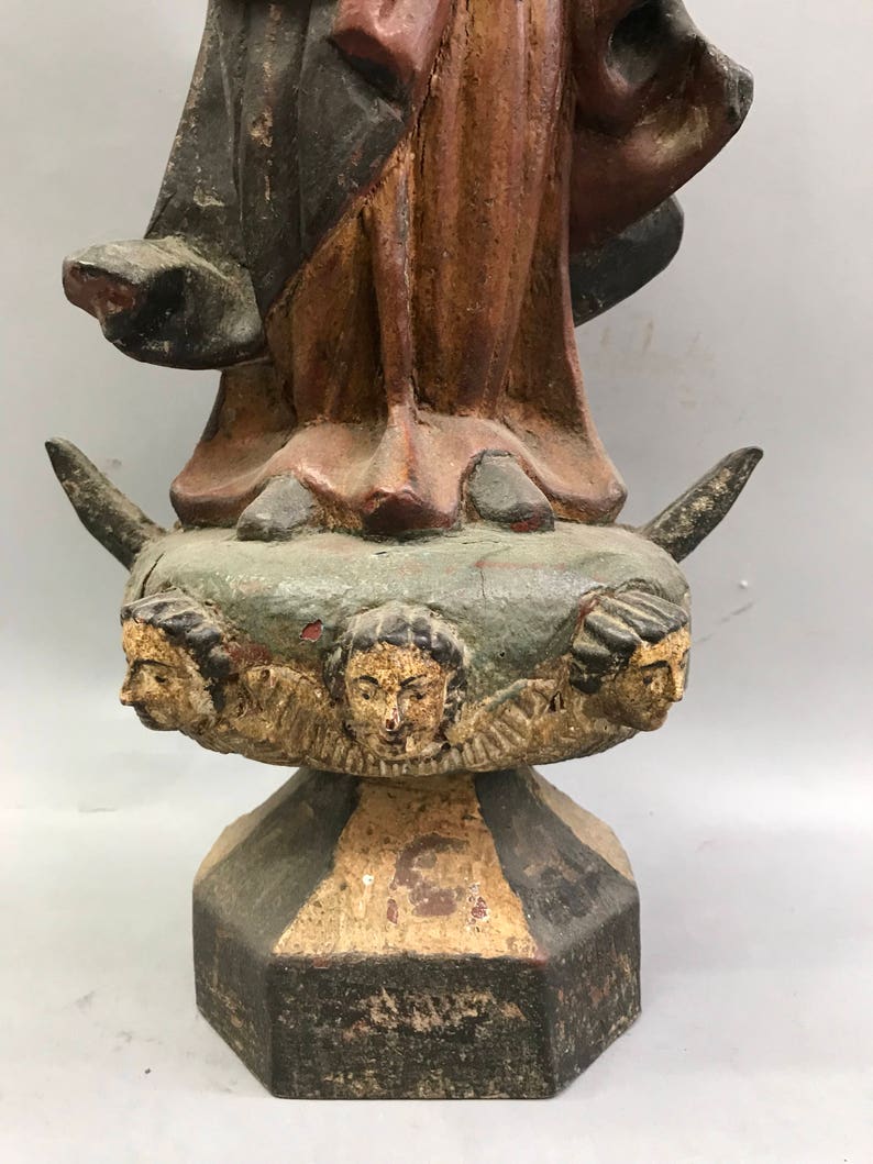 Antique Wood Carved Religious Statues at Annie Jorgensen blog