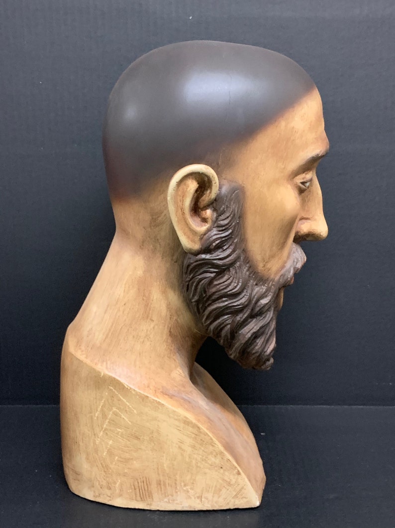 Large Solid Carved Wood Religious Saint Joseph Head - Etsy