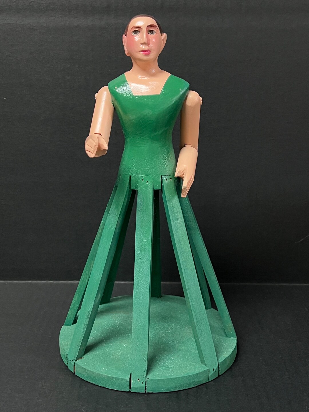 Carved Wood Female Cage Doll With Glass Eyes Religious Mannequin ...