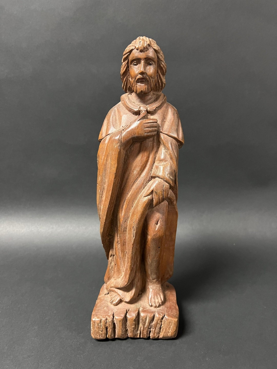 Carved Wood Religious Saint Roch Statue #M110 - Etsy