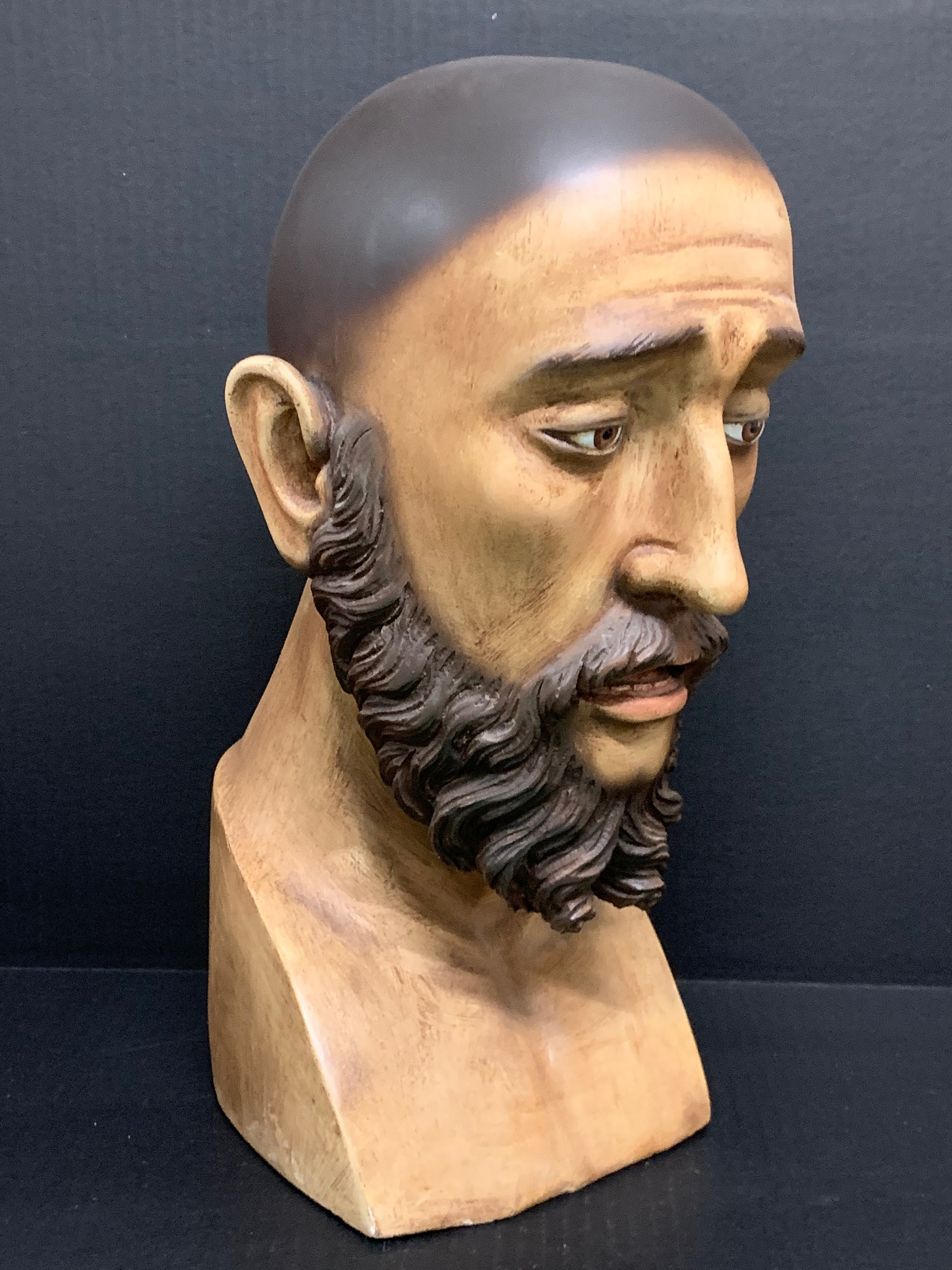 Large Solid Carved Wood Religious Saint Joseph Head - Etsy