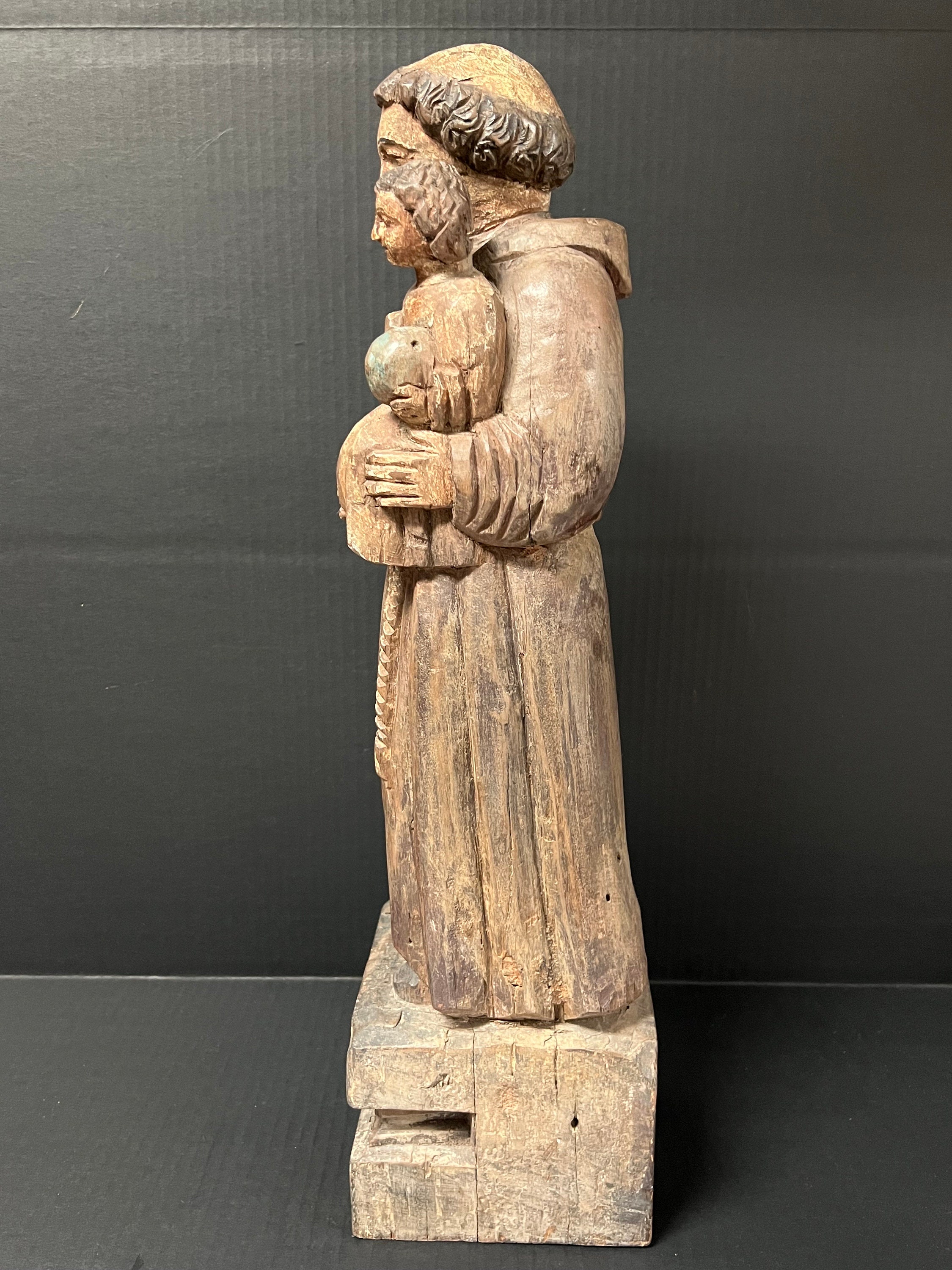 Carved Wood Religious Blessed Saint Anthony Sculpture - Etsy