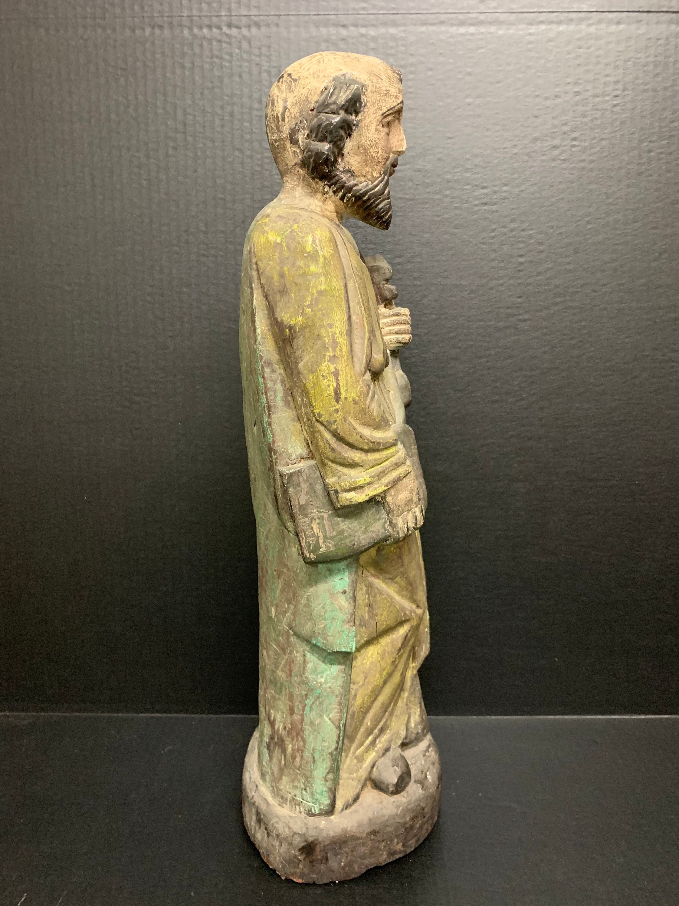 Carved Wood Religious Blessed Saint Peter Statue - Etsy