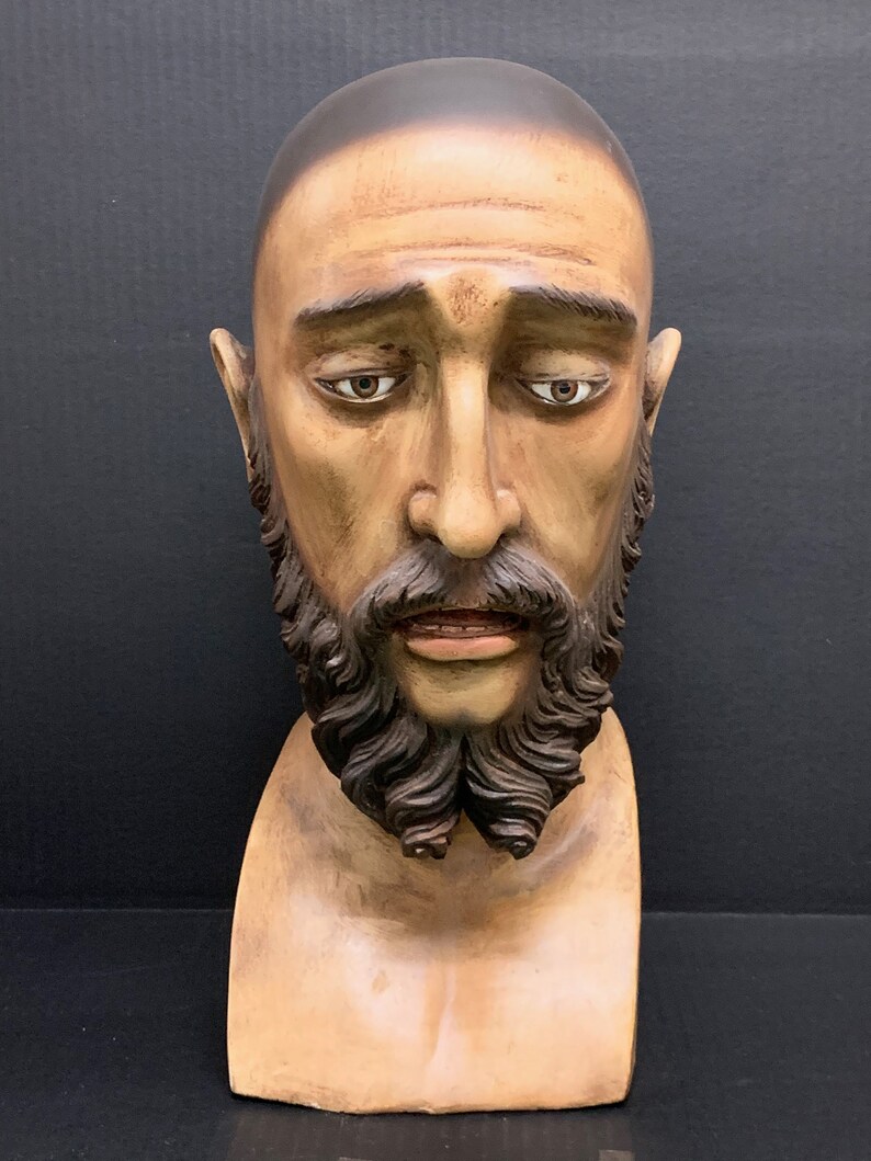 Large Solid Carved Wood Religious Saint Joseph Head - Etsy