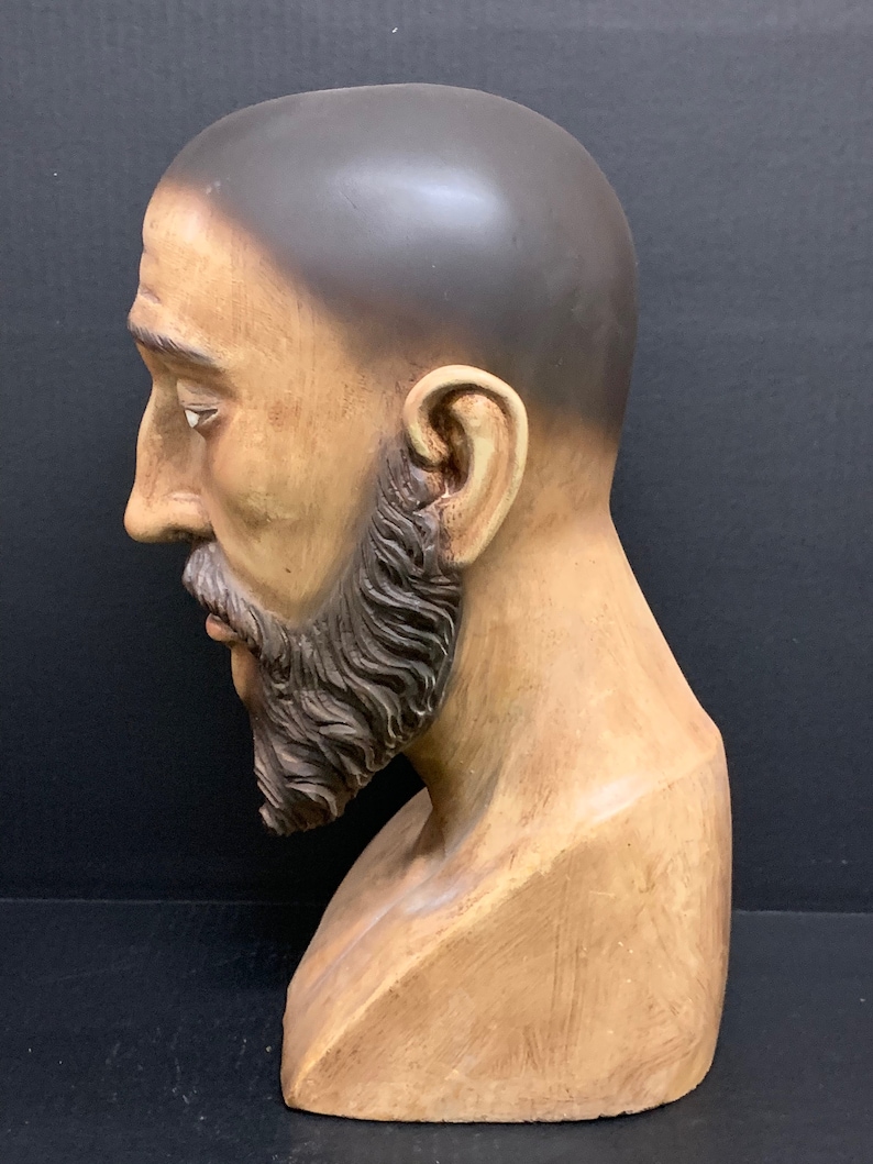 Large Solid Carved Wood Religious Saint Joseph Head - Etsy